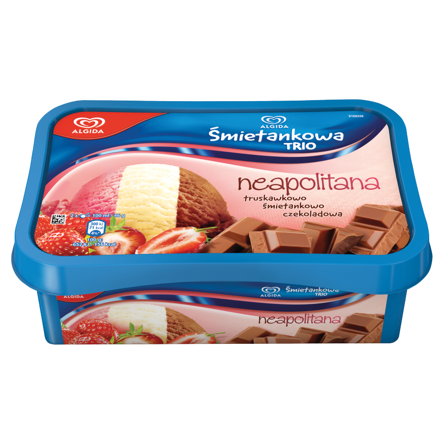 Algida Śmietankowa Trio Neapolitana truskawkowo śmietankowo czekoladowa ...